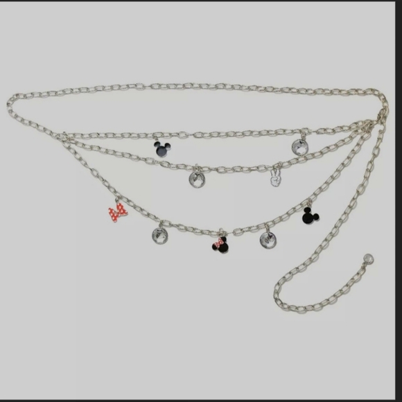 Disney | Other | Disney Mickey Mouse Silver Chain Belt With Charms One ...